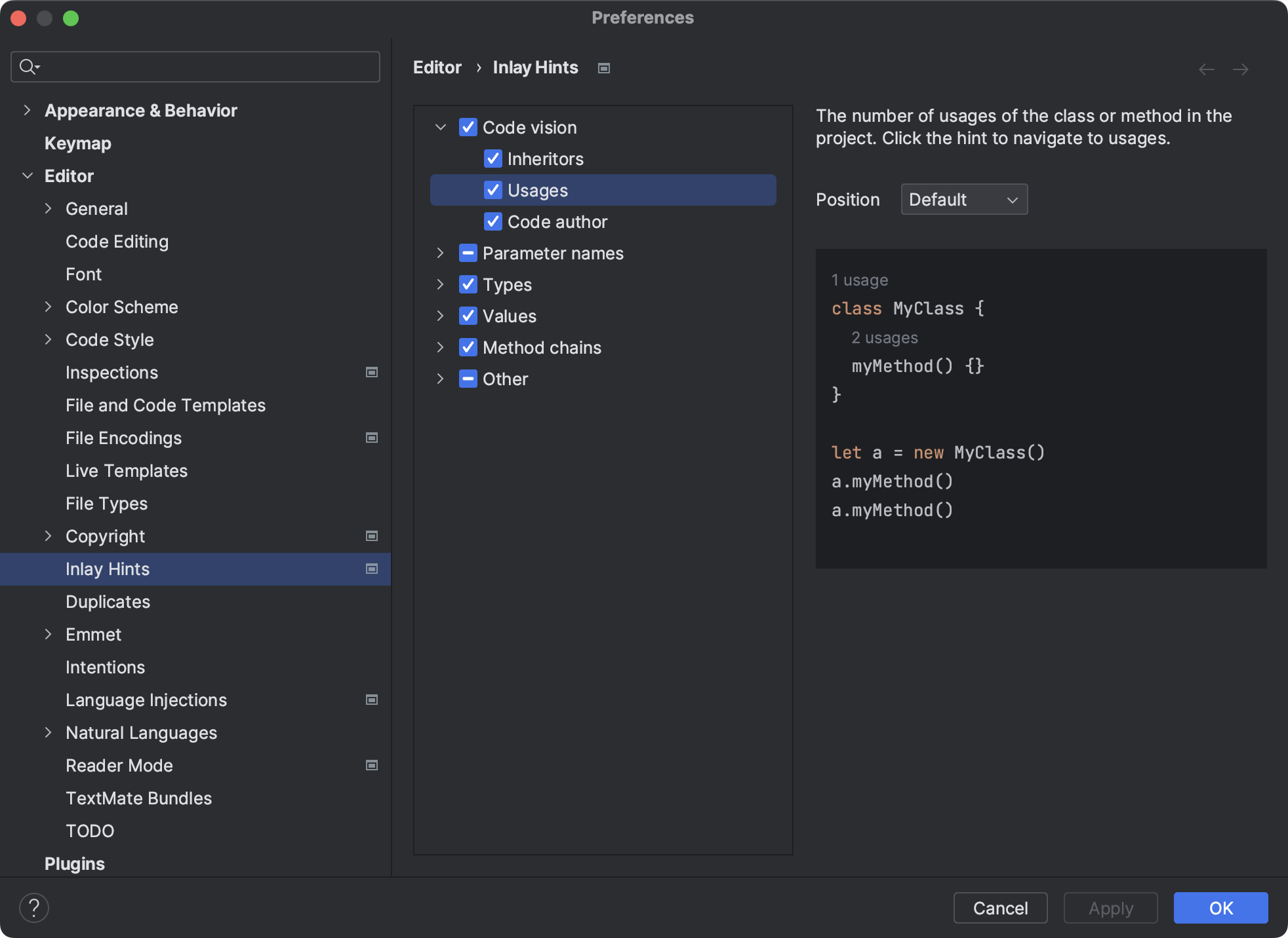 Inlay Hints | PyCharm Documentation