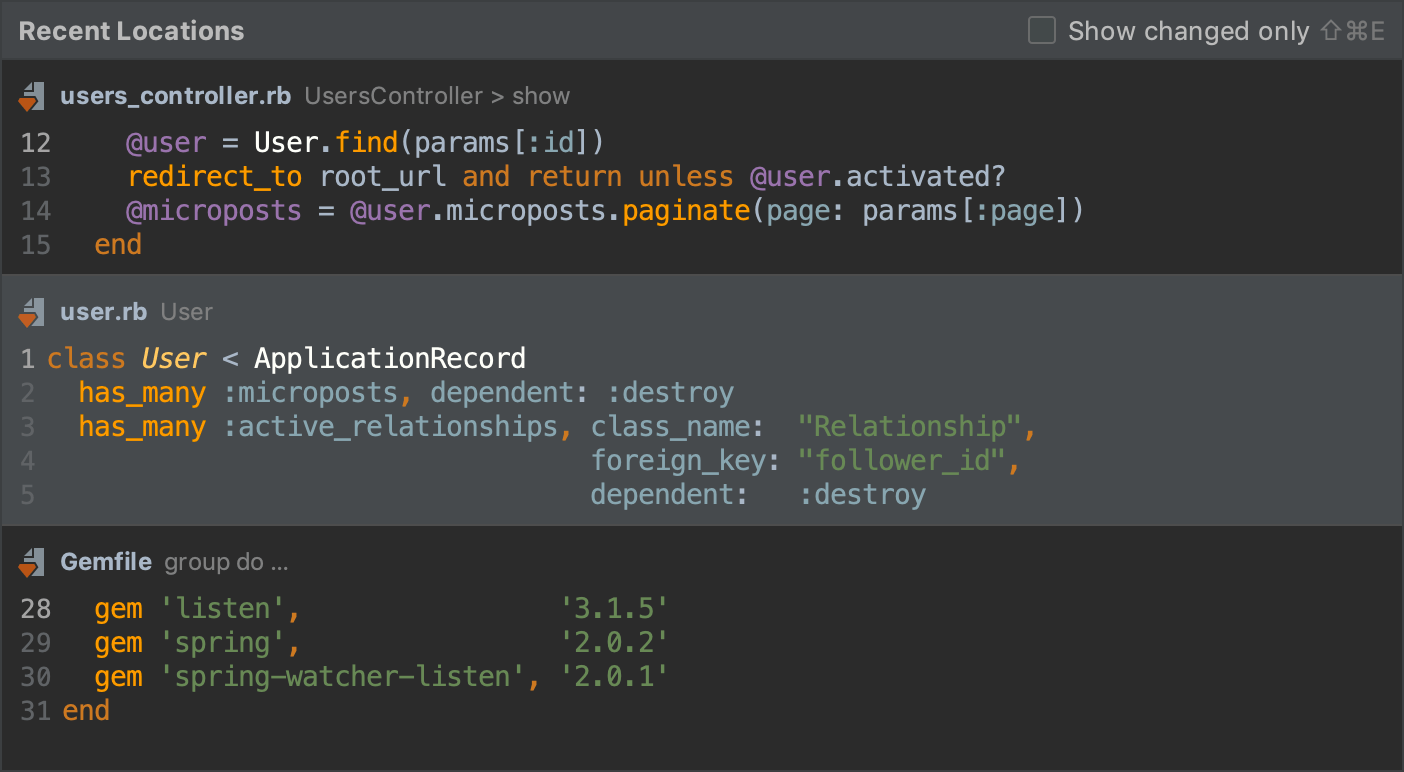 Code navigation | RubyMine Documentation
