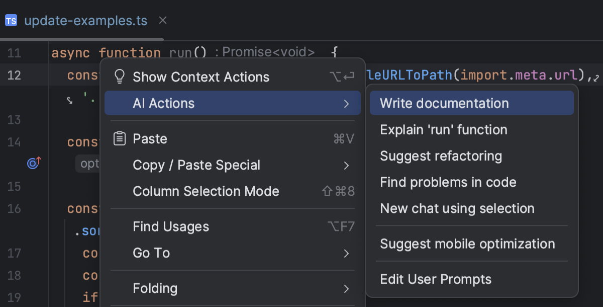 AI Assistant | WebStorm Documentation