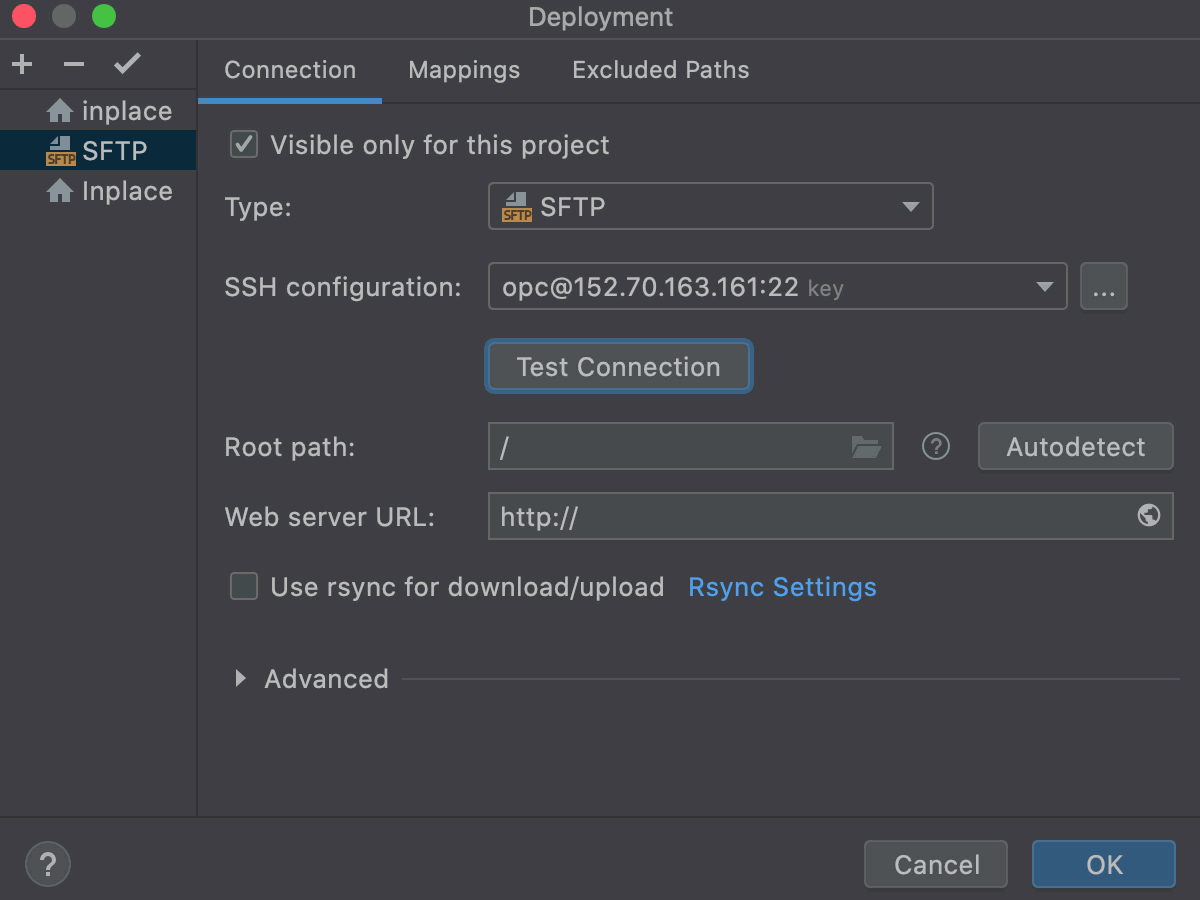 Create a remote server configuration | WebStorm Documentation