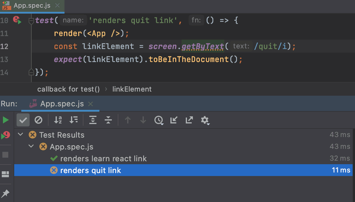 Run tests | WebStorm Documentation