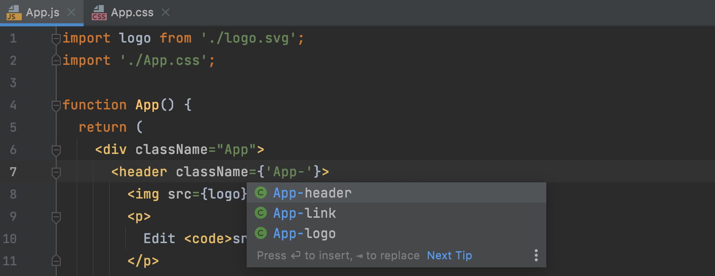 React | WebStorm Documentation
