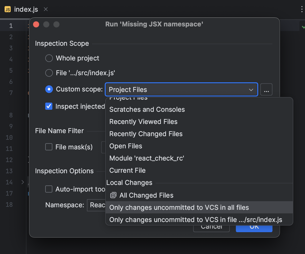 Run inspections | WebStorm Documentation