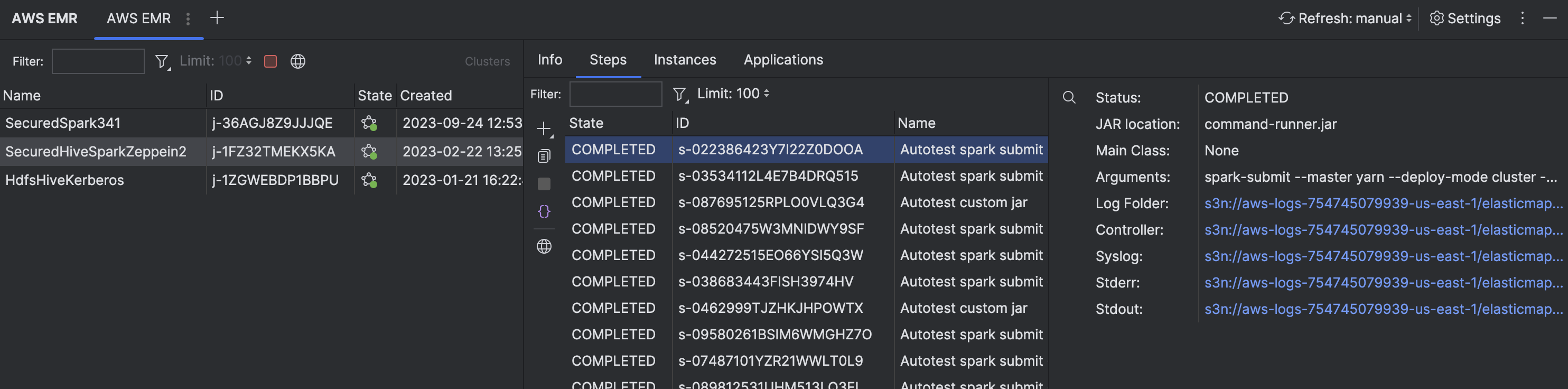 Amazon EMR | PyCharm Documentation