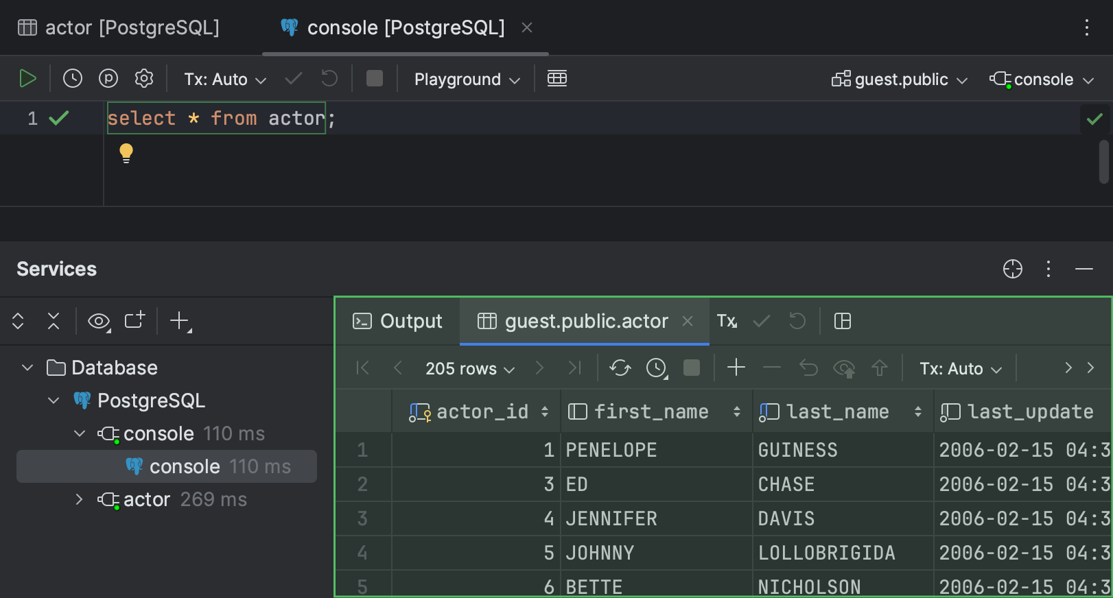 Glossary for the database management functionality | PyCharm Documentation