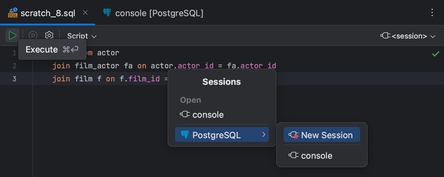 Scratch files | DataGrip Documentation