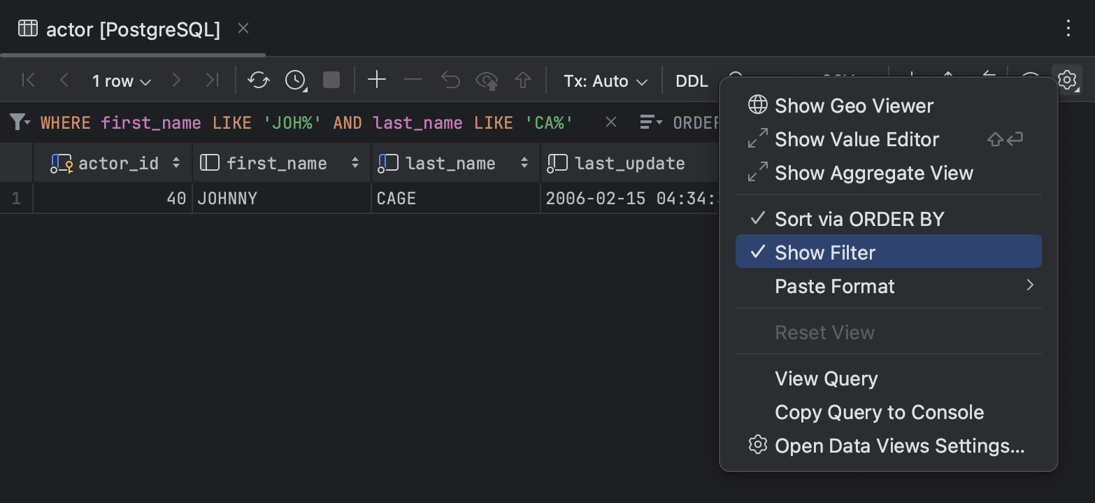 Search in DataGrip | DataGrip Documentation