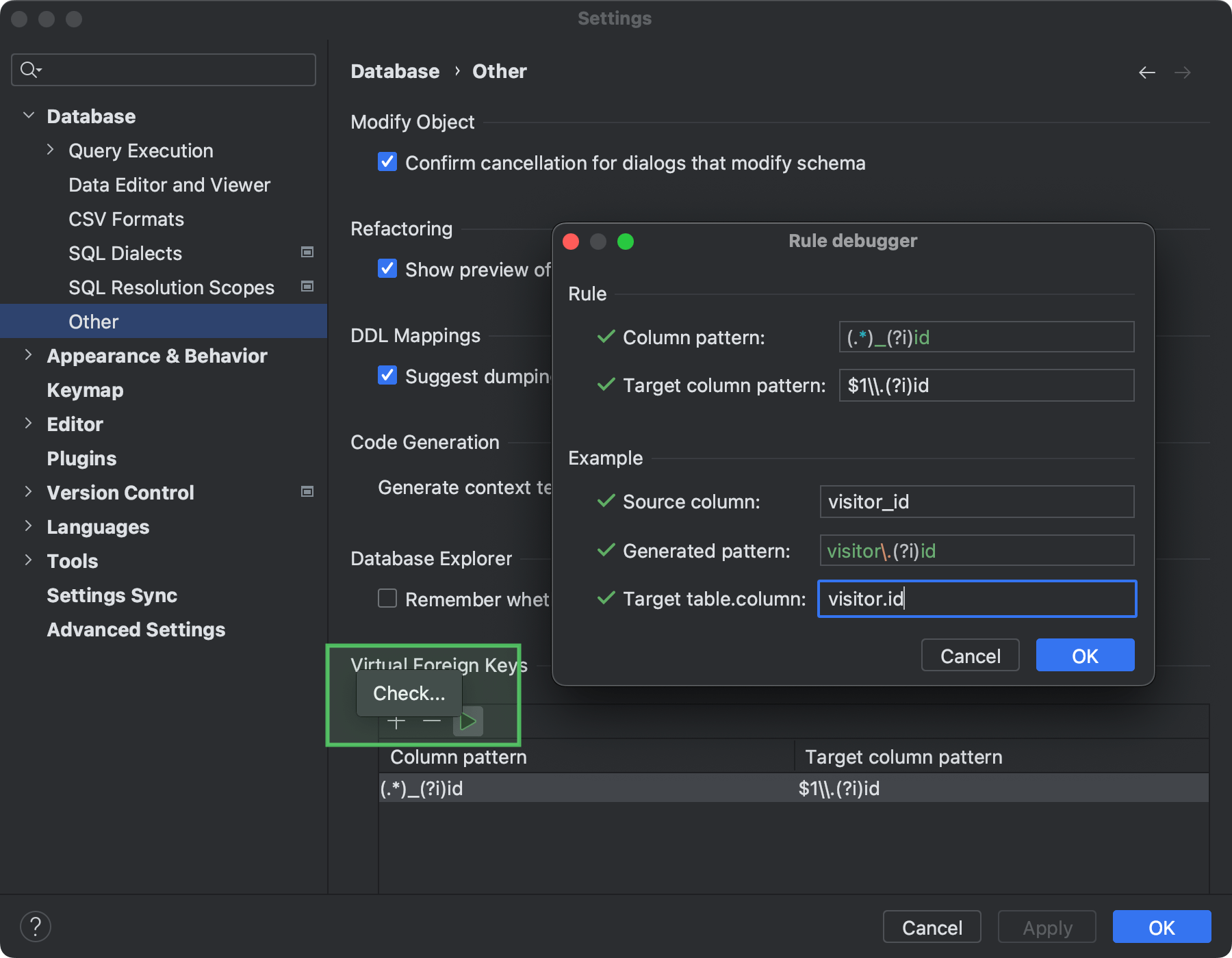 Virtual foreign keys | IntelliJ IDEA Documentation