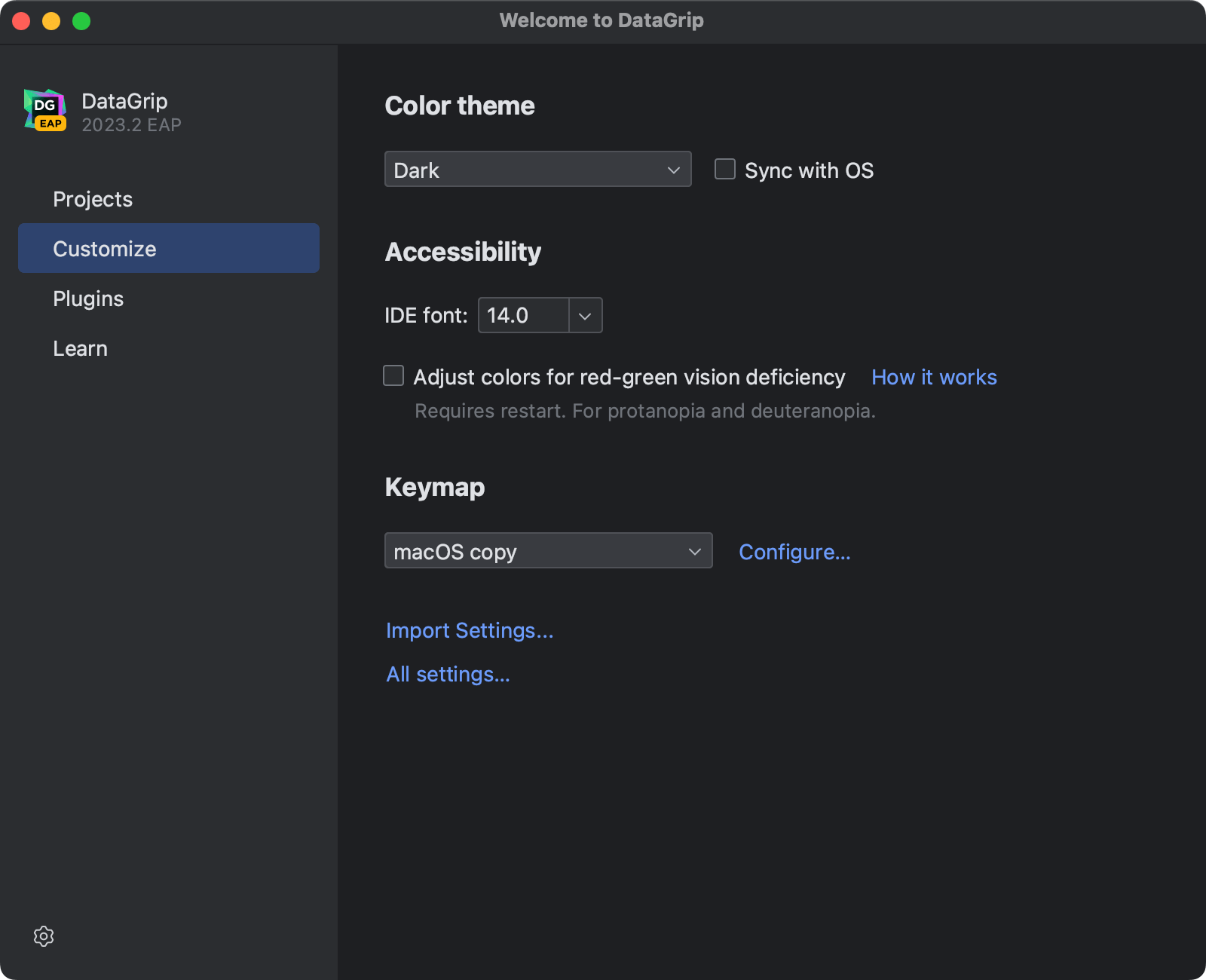 Run DataGrip for the first time | DataGrip Documentation