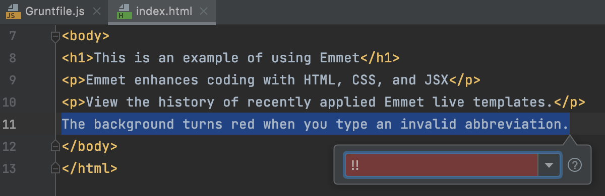 Emmet | PyCharm Documentation