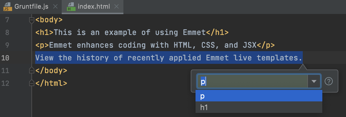 Emmet | IntelliJ IDEA Documentation
