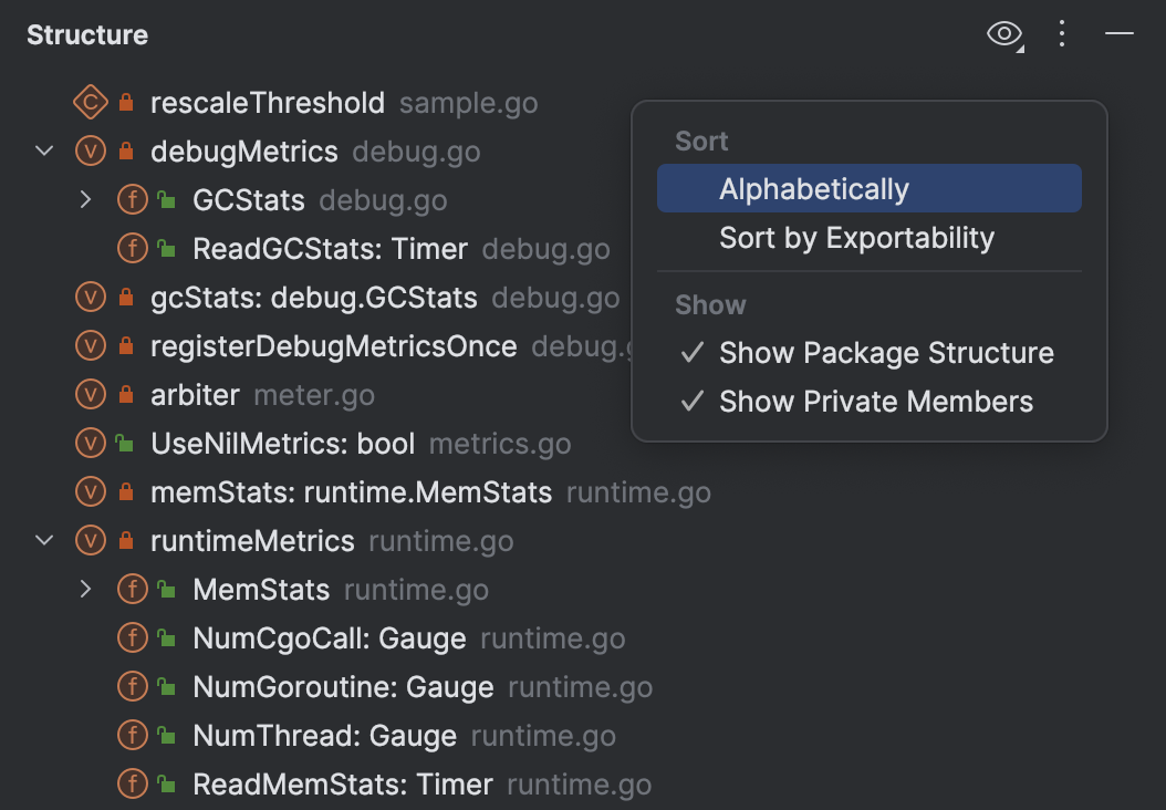 File structure | GoLand Documentation
