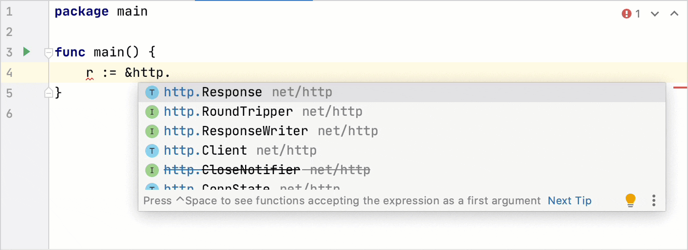Code completion | GoLand Documentation