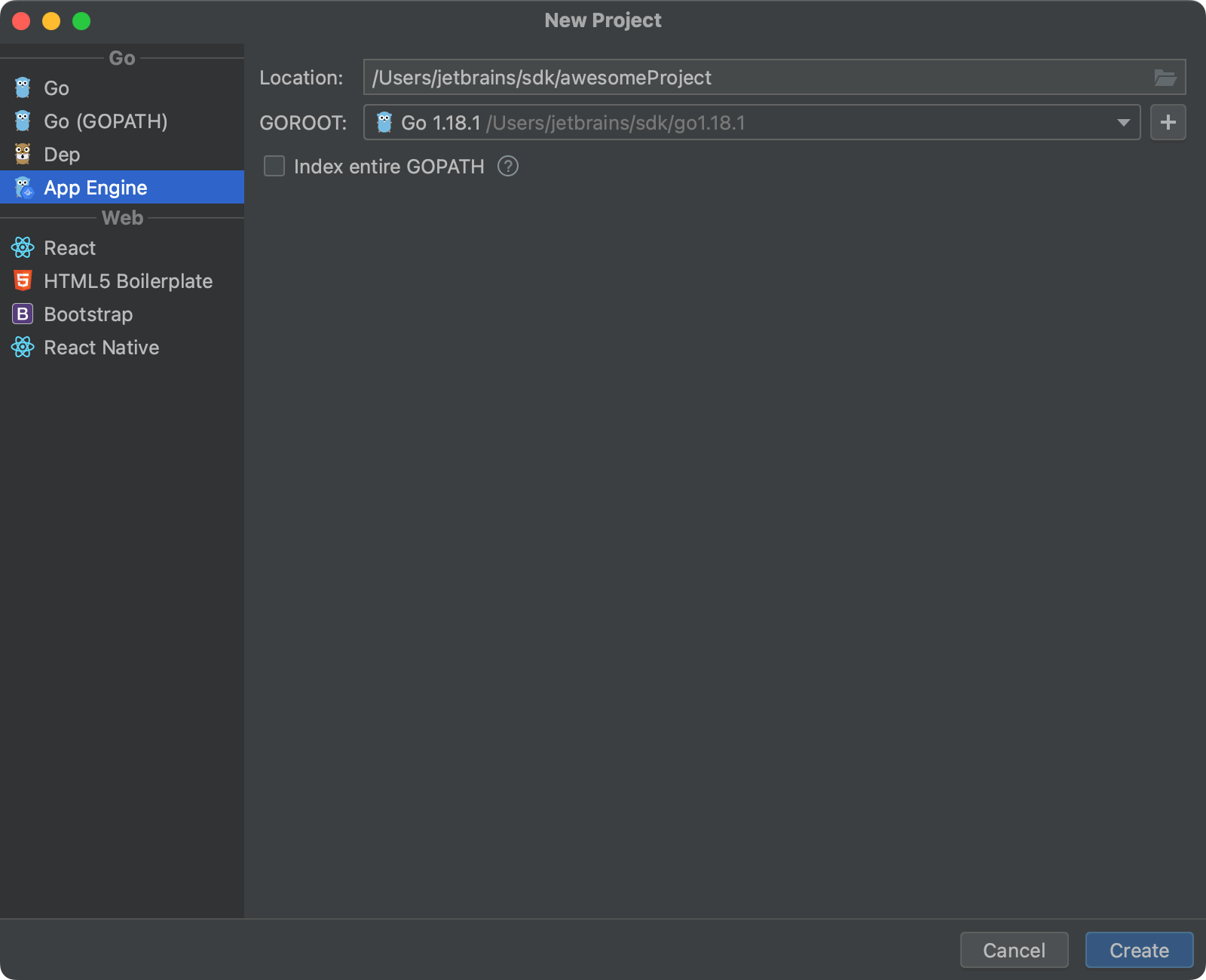 App Engine | GoLand Documentation