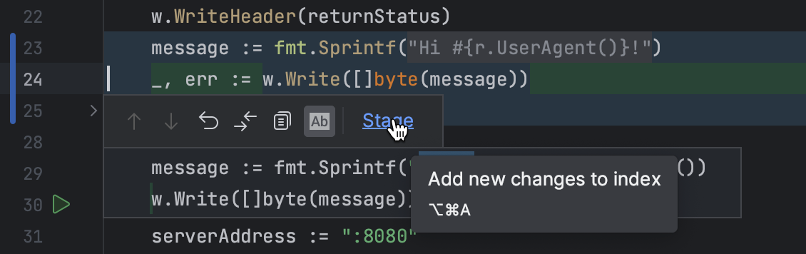 Commit and push changes to Git repository | GoLand Documentation