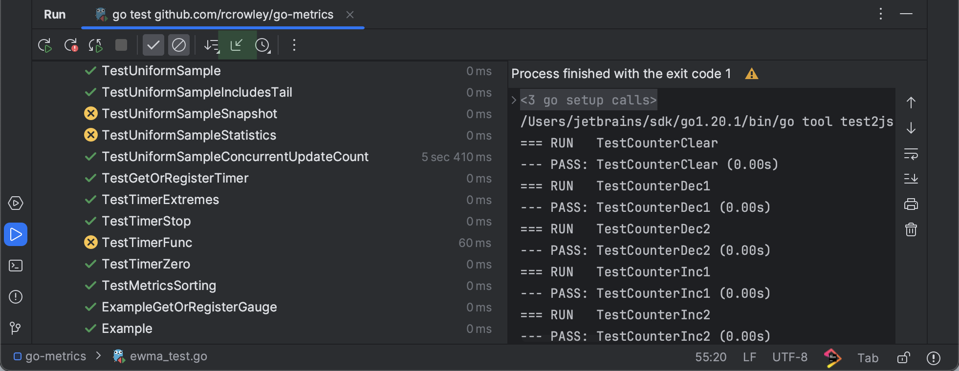 Explore test results | GoLand Documentation