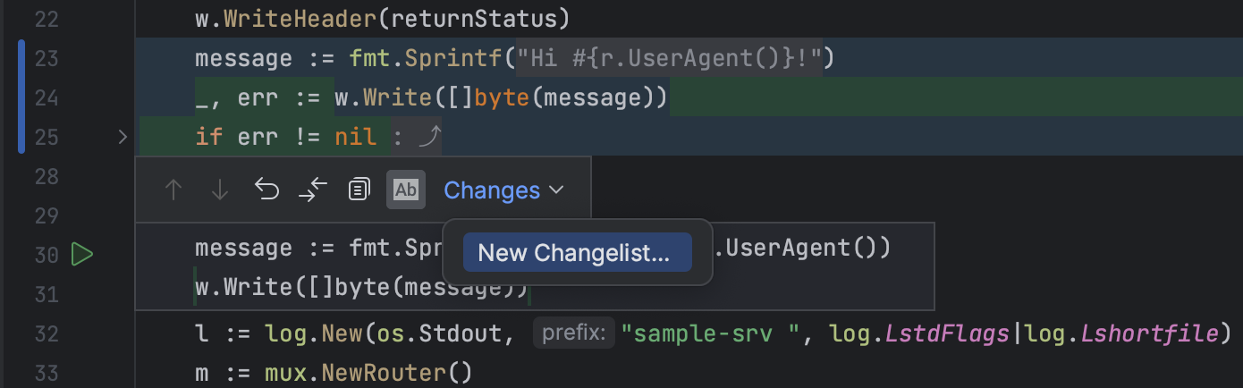Commit and push changes to Git repository | GoLand Documentation
