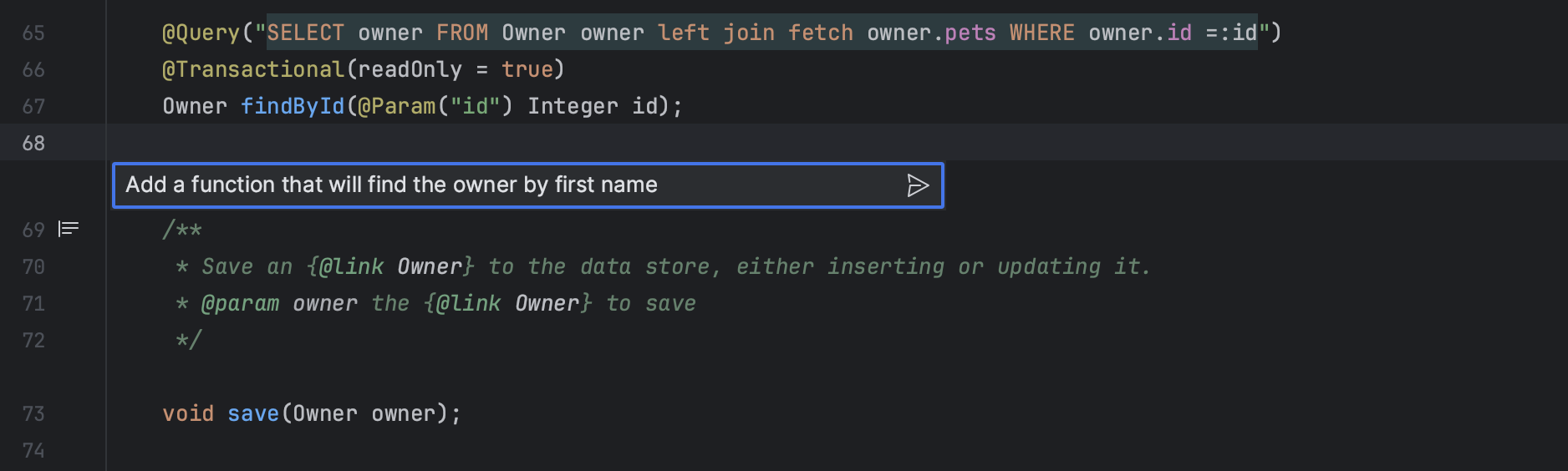 Use AI in editor | IntelliJ IDEA Documentation