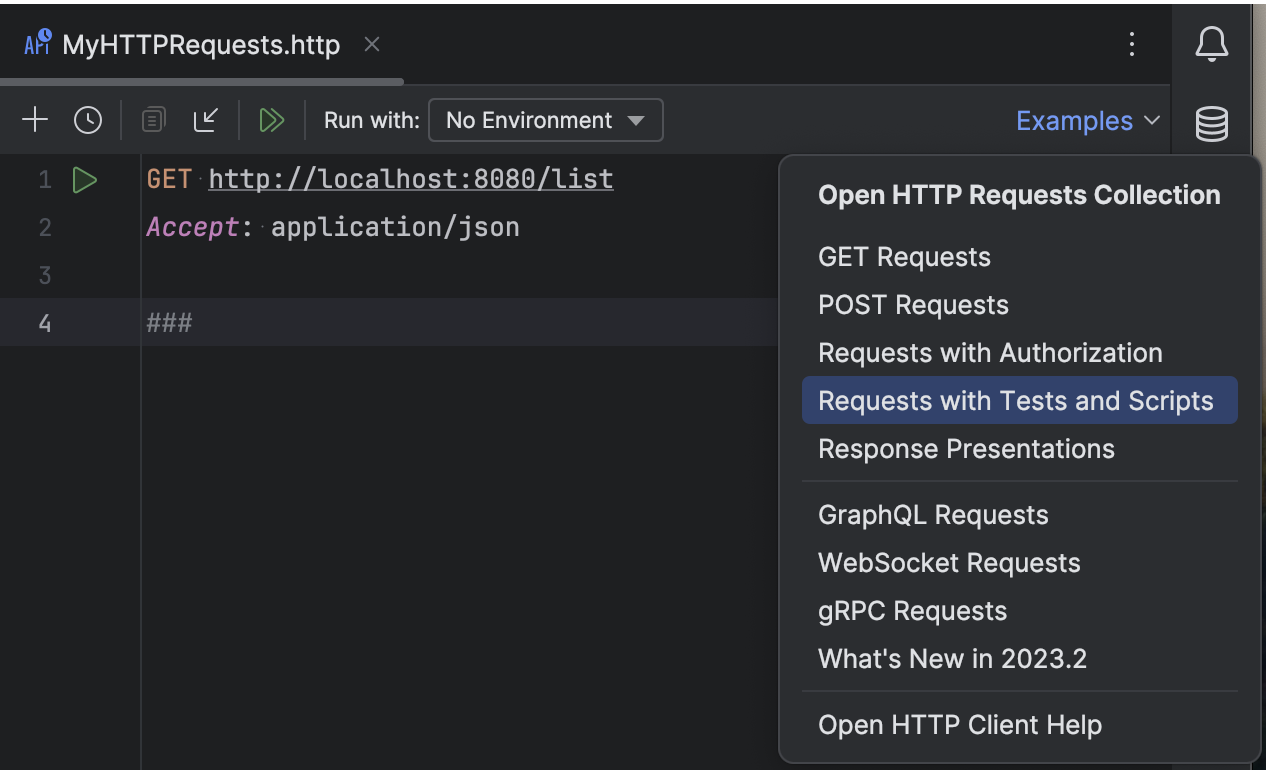 HTTP Client | DataGrip Documentation