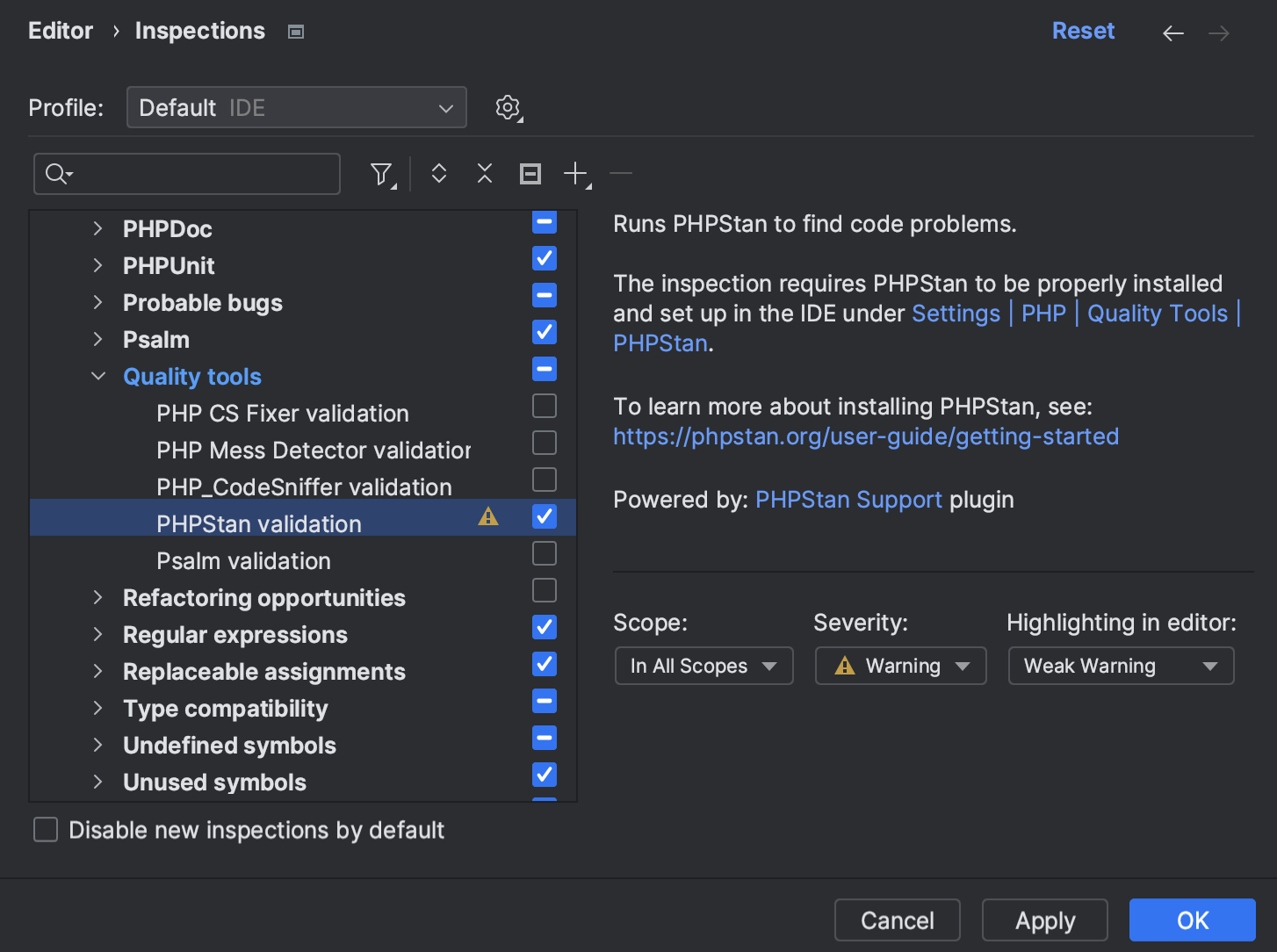 Phpstan Phpstorm Documentation