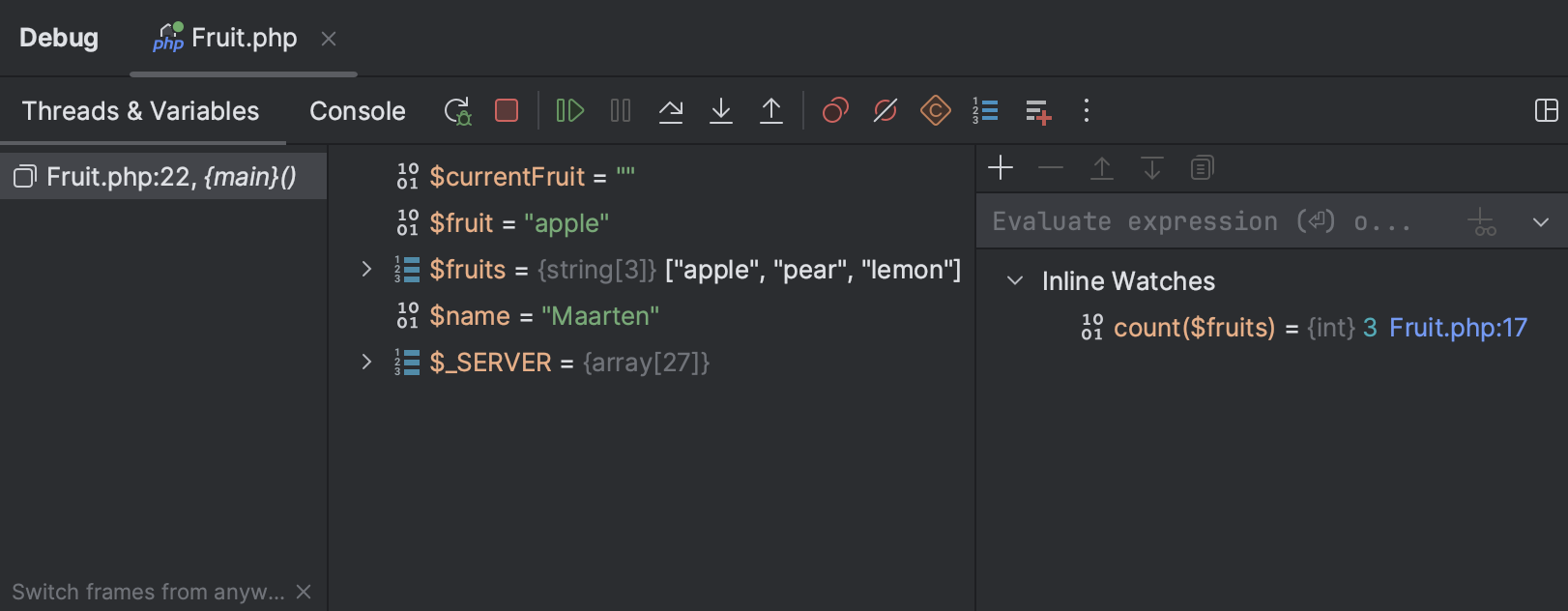 Debug tool window | PhpStorm Documentation
