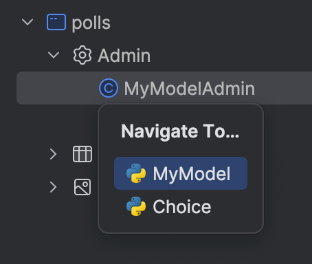Django Structure tool window | PyCharm Documentation