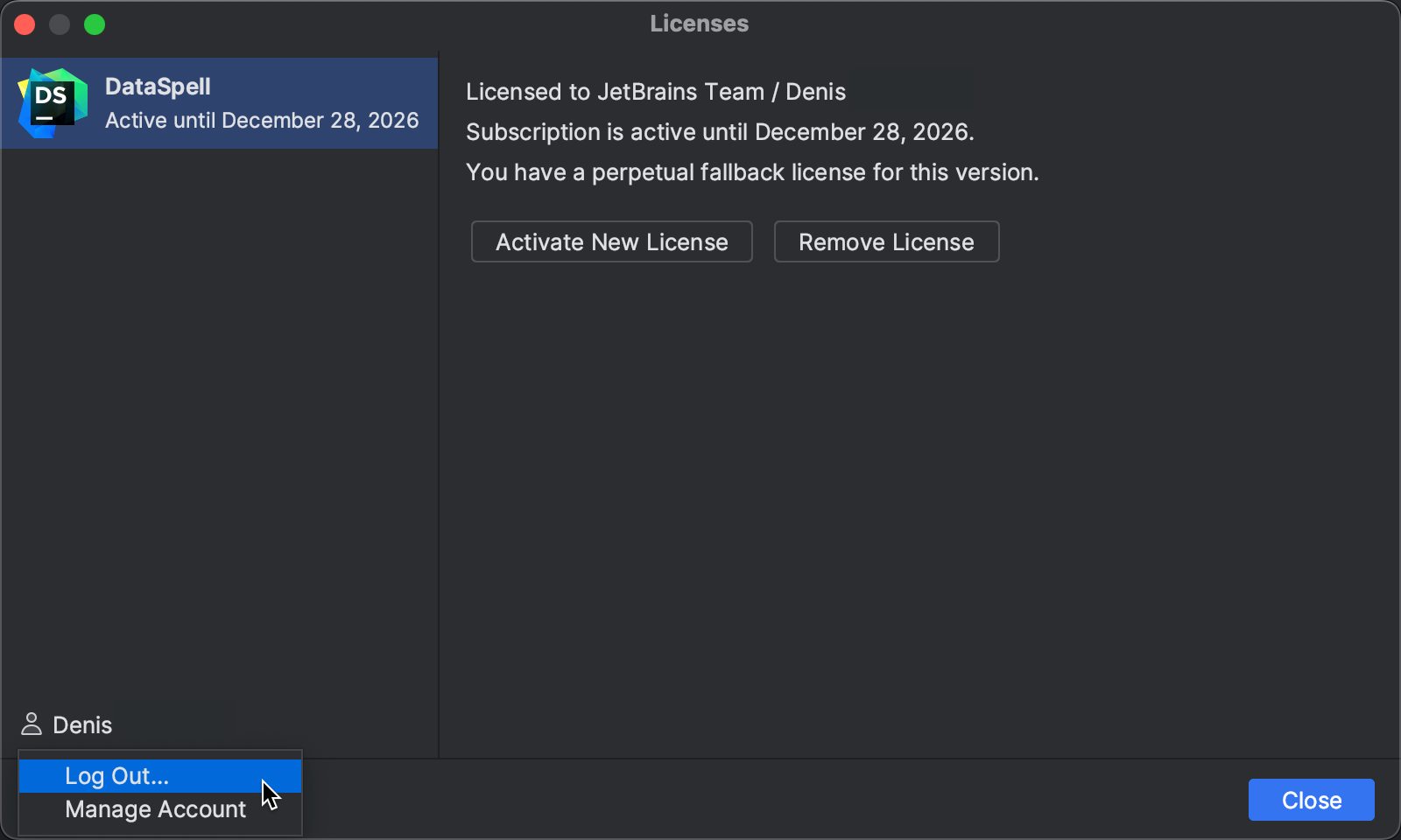Register DataSpell | DataSpell Documentation