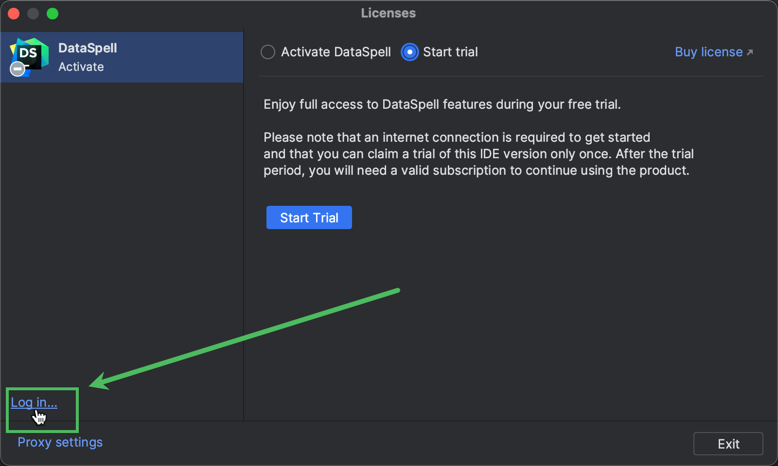 Register DataSpell | DataSpell Documentation