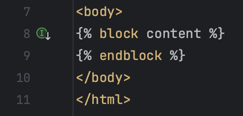 Navigate to implementing blocks of templates | PyCharm Documentation