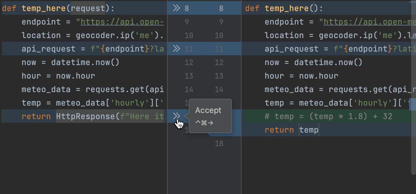 Local History | PyCharm Documentation