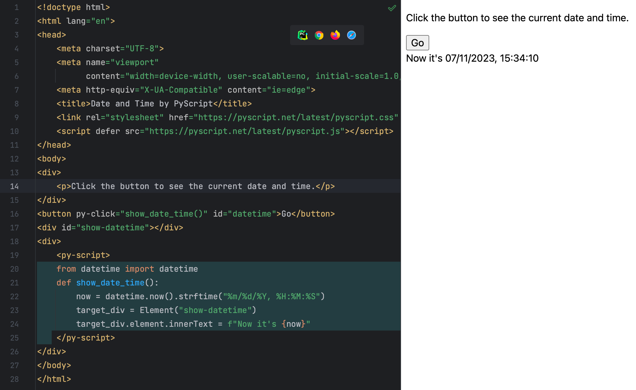 PyScript | PyCharm Documentation