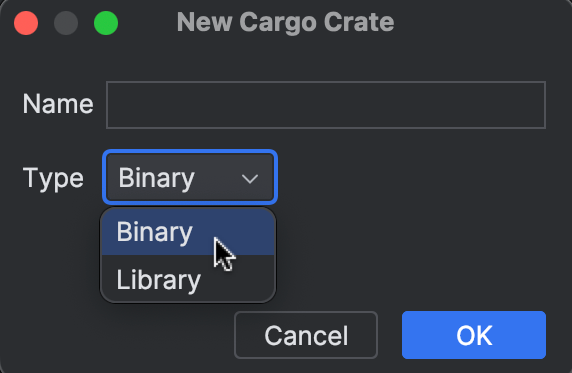 Add new items to Cargo projects | RustRover Documentation