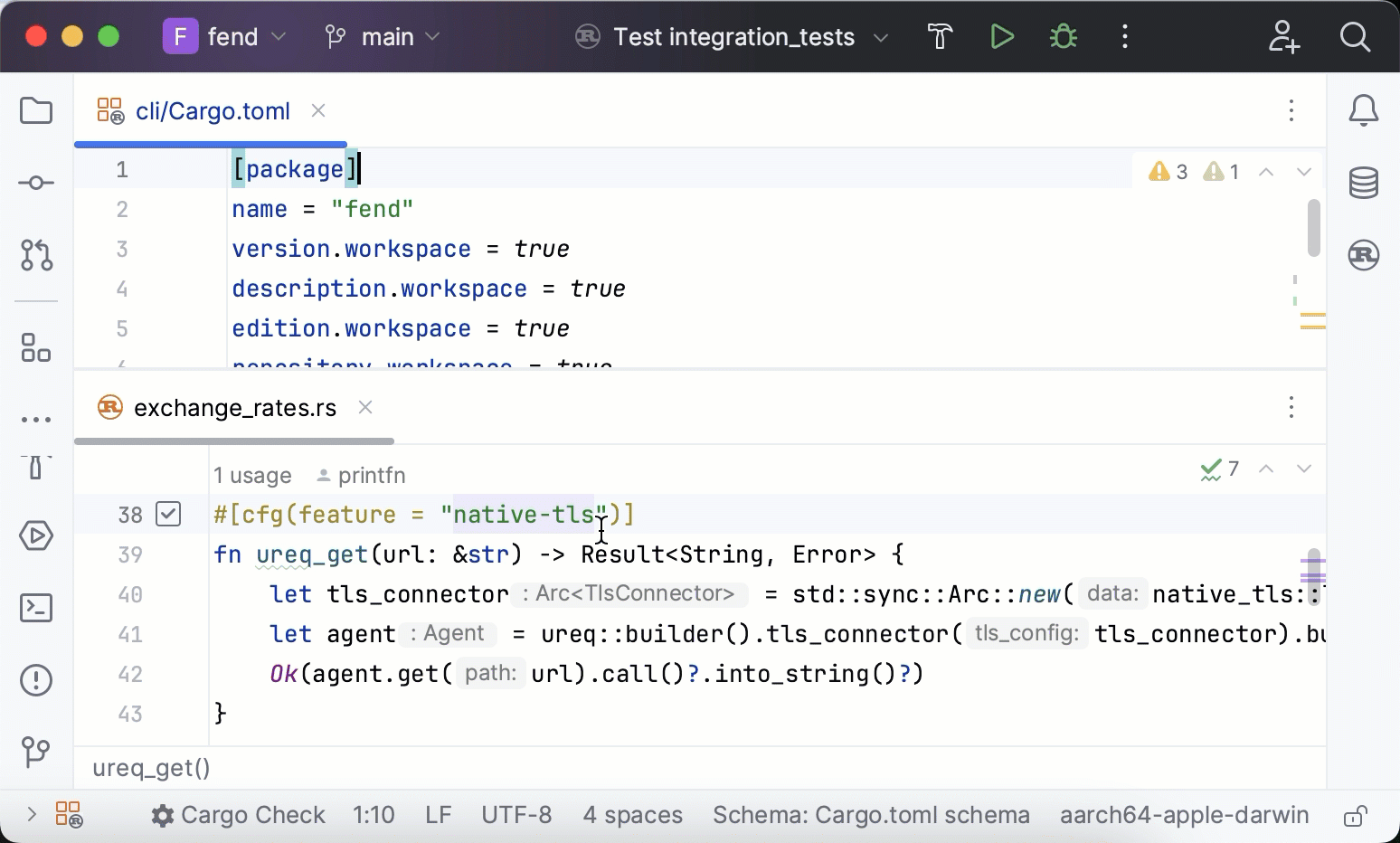 Working with TOML files | RustRover Documentation