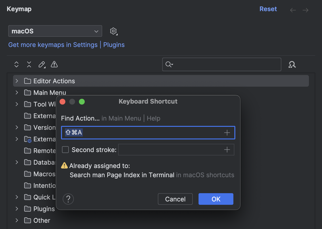 Configure keyboard shortcuts | RustRover Documentation