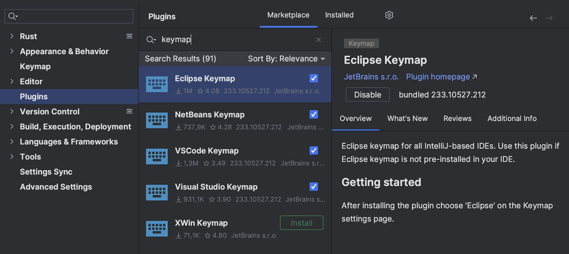 Rustrover Keyboard Shortcuts Rustrover Documentation