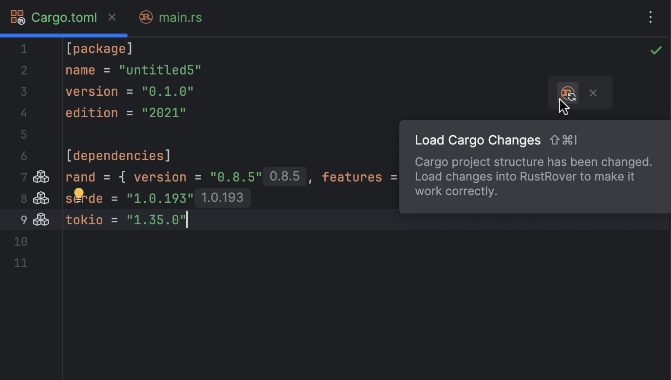 Loading Cargo projects | RustRover Documentation