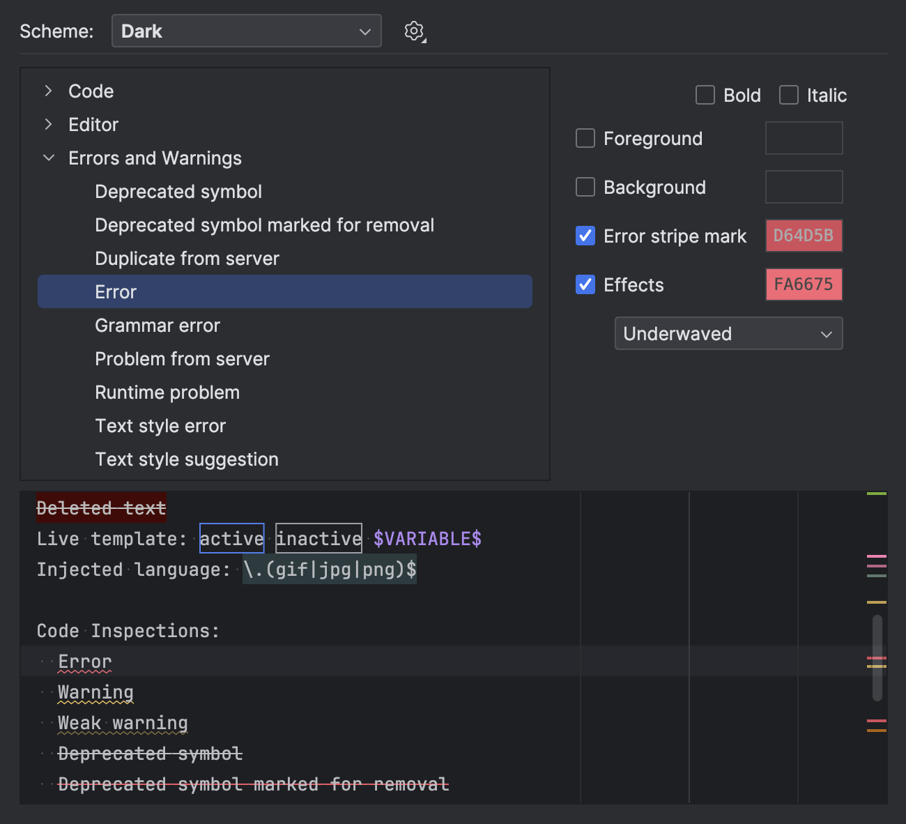 Inspection severities | RustRover Documentation