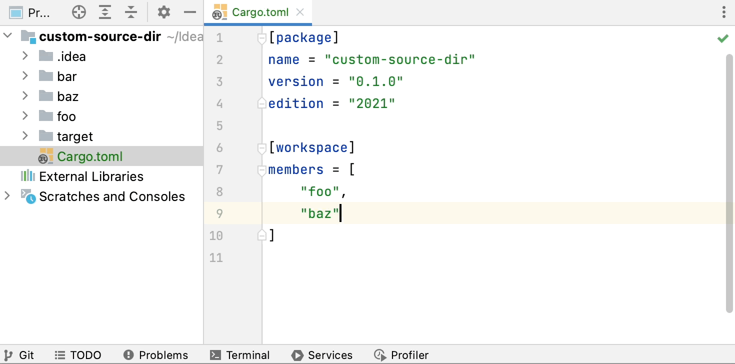 Working with TOML files | RustRover Documentation