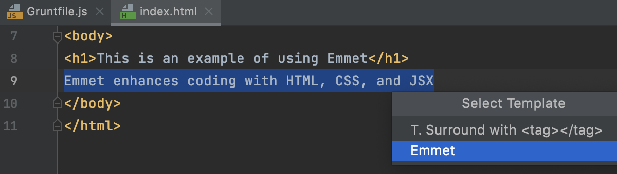 Emmet | IntelliJ IDEA Documentation