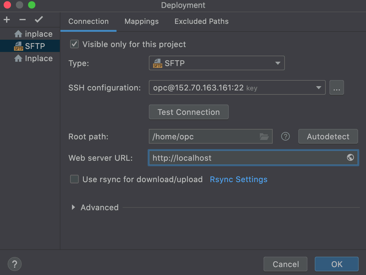 Create a remote server configuration | WebStorm Documentation