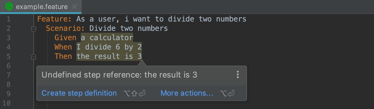 Cucumber.js | PyCharm Documentation