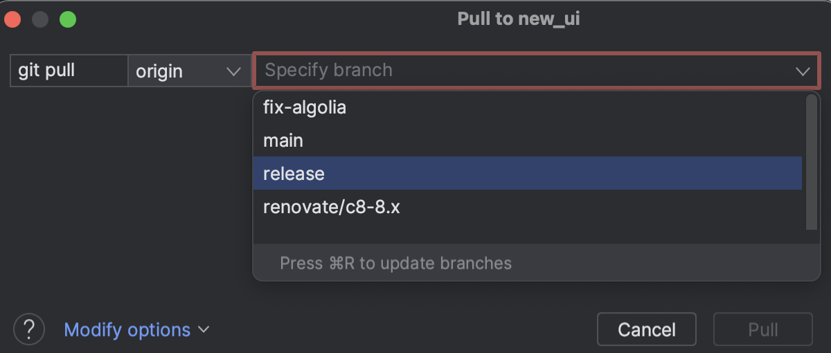 Sync with a remote Git repository (fetch, pull, update) | WebStorm Documentation