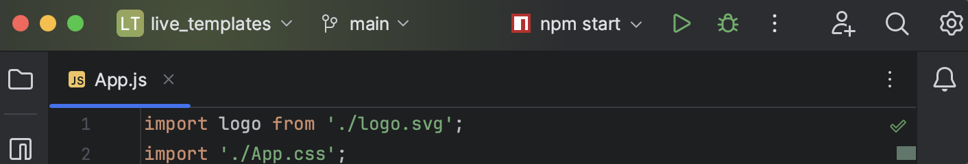 Menus and toolbars | WebStorm Documentation