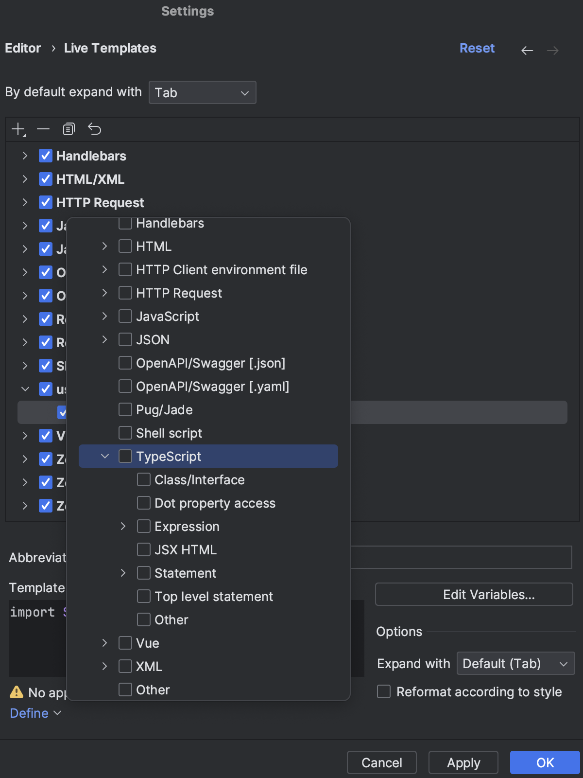 Create live templates | CLion Documentation