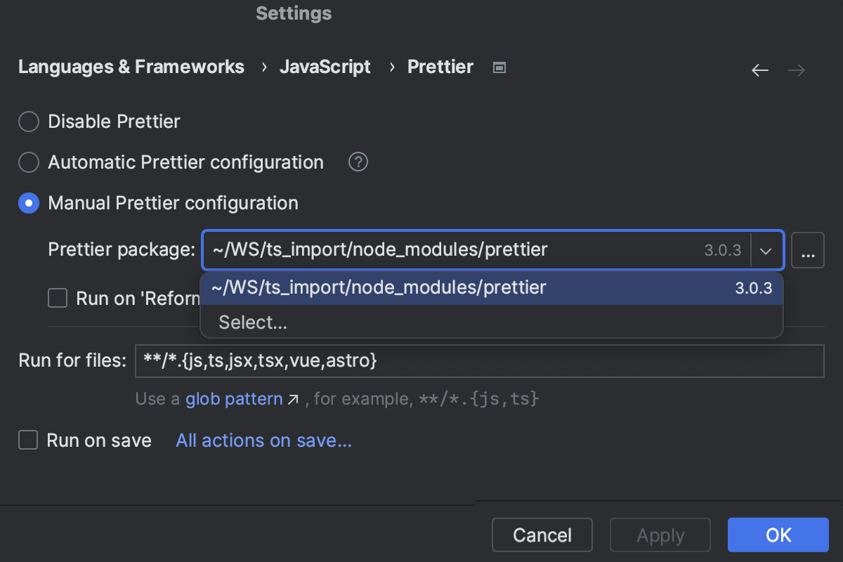 Prettier | IntelliJ IDEA Documentation