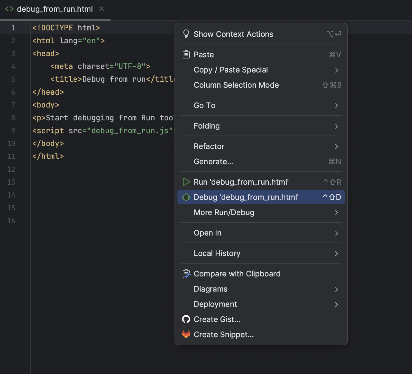 Start The Debugger Session Webstorm Documentation 6558