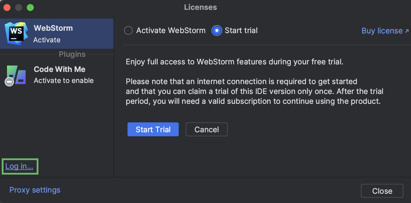 Register WebStorm | WebStorm Documentation