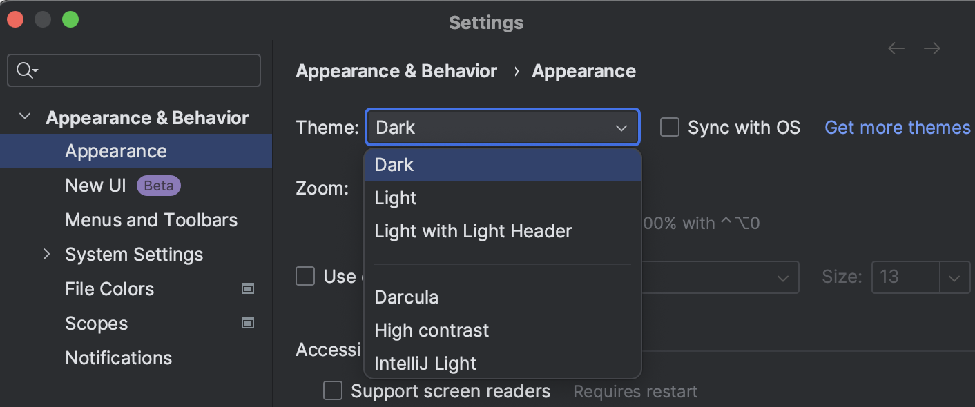 User interface themes | WebStorm Documentation
