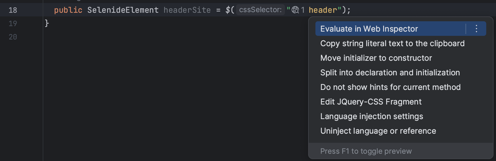 Work with Web Inspector | Aqua Documentation