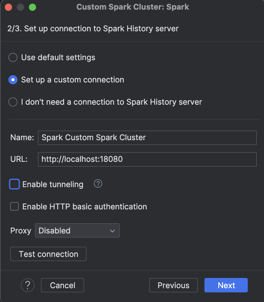 Custom Spark cluster | PyCharm Documentation